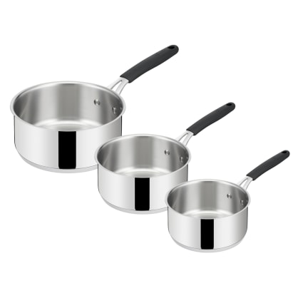 Série de 3 casseroles inox 16/18/20 cm argent Tempra | Maisons du Monde