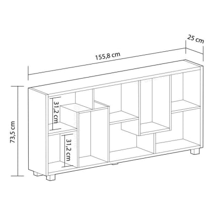 Estantería melamina, blanco, 68,5 x 161 x 25 Deluxe | Maisons du Monde