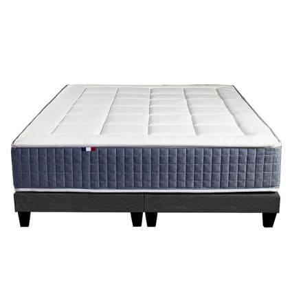 Matelas ressorts 7 zones mémoire de forme sommier noir 2x90x200 ...