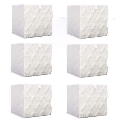 Lot de 6 cubes de rangement pliables beiges 30 x 30 cm | Maisons du Monde