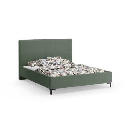 Letto a cassettone con testiera 180x200cm in ciniglia verde muschio ...