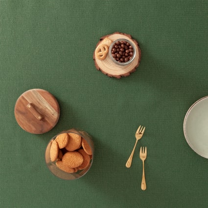 Nappe de Noël en coton jacquard vert 140x350 cm Lights | Maisons du Monde