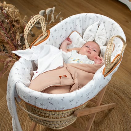 Set couffin bébé en gaze de coton Blanc taille unique Melody | Maisons ...