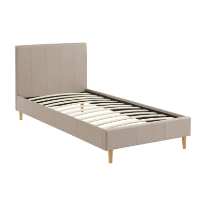 Struttura letto con rete a doghe e testiera 90x190cm, beige Marlon ...