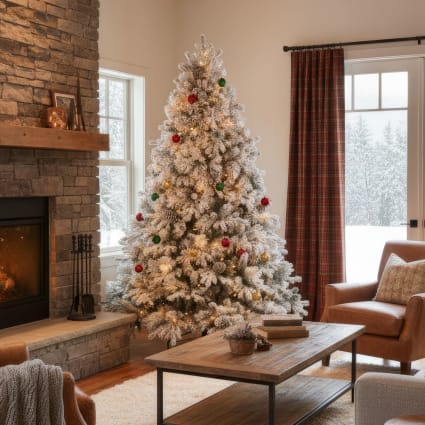 Albero di Natale con neve e pigne in PE PVC PP ø122x180H cm, 1517 rami ...
