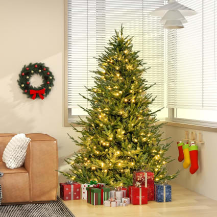 Sapin de nnoël artificiel lumineux pliable 788 pointes vertes 180 cm ...