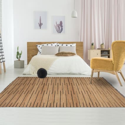 Tappeto in iuta tessuto a mano modello semplice, marronee 160x230 ...