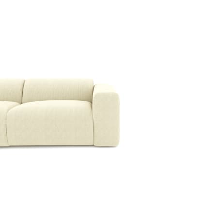 Divano grande angolare sinistro velluto a coste crema 280 cm Myra ...