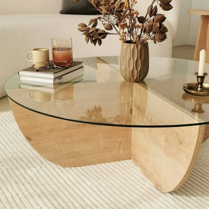 Table basse en bois plaqué chêne brun Jolanda | Maisons du Monde