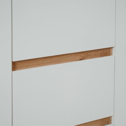 Piccola credenza 2 porte L79 cm - PHOENIX - Effetto Rovere e Bianco Zug ...
