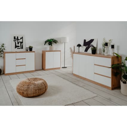 Piccola credenza 2 porte L79 cm - PHOENIX - Effetto Rovere e Bianco Zug ...