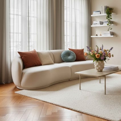 3-Sitzer-Sofa aus beigem Stoff L 266 cm Harper | Maisons du Monde