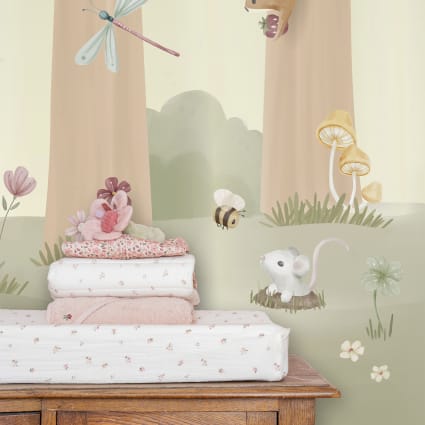 Fresco panorámico animales del bosque 300x280cm Forêt enchantée ...