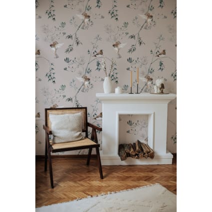 Carta da parati panoramica Passeri giapponesi, Grigio chiaro Jessica le ...