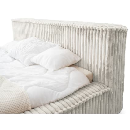 Polsterbett mit Bettkasten und Lattenrost 160x200 Fell, hellgrau Lago ...