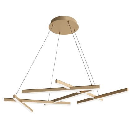 Lampadario moderno metallo oro acrilico 6 luci led 75w Line | Maisons ...