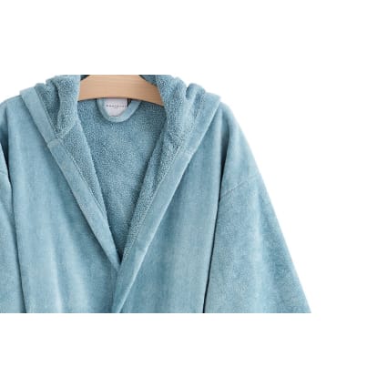 Albornoz terciopelo con capucha turquesa - Velvet M | Maisons du Monde