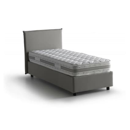 Lit simple en tissu gris 90x200 cm Alison | Maisons du Monde