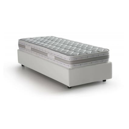 Lit simple en similicuir blanc 80x190 cm Andry | Maisons du Monde