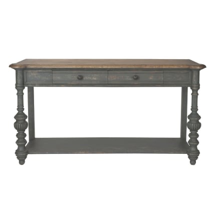 Konsole aus Kiefer und massiver Eiche, schwarz - H85 cm Pomponne ...