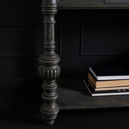 Konsole aus Kiefer und massiver Eiche, schwarz - H85 cm Pomponne ...