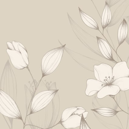 Papel pintado panorámico con un zócalo de follaje, Beige 450 ...