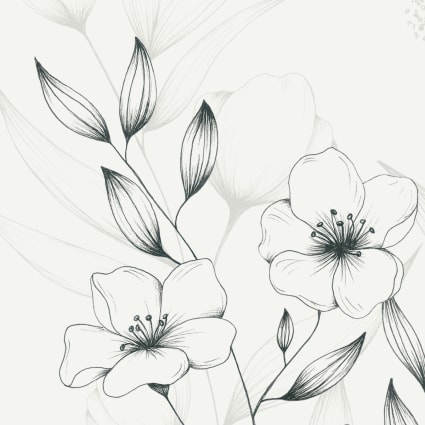 Papel pintado panorámico con un zócalo vegetal, Blanco y neg ...