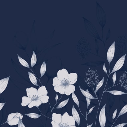 Papel pintado panorámico con un zócalo de follaje, Azul 375 ...