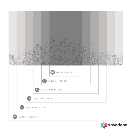 Papel pintado panorámico con un zócalo vegetal, Rosa 150 x 2 ...