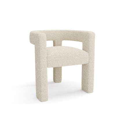 Sillón de comedor bouclé beige Alya | Maisons du Monde