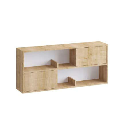Mueble TV con patas y 2 puertas estriadas L180 cm - Blanco Dore ...