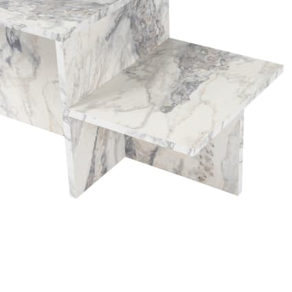 Mesa de centro de 2 niveles L80 cm - HARMONY - Efecto Mármol Harmony ...