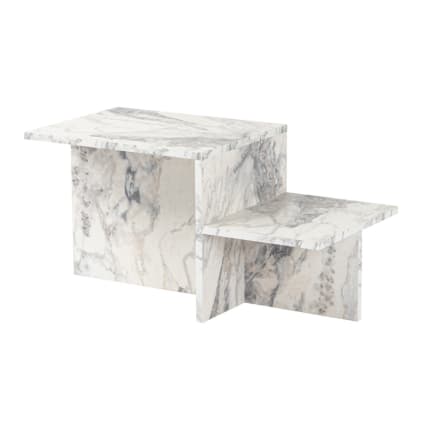 Table basse 2 niveaux L77 cm - HARMONY - Effet Marbre Harmony | Maisons ...