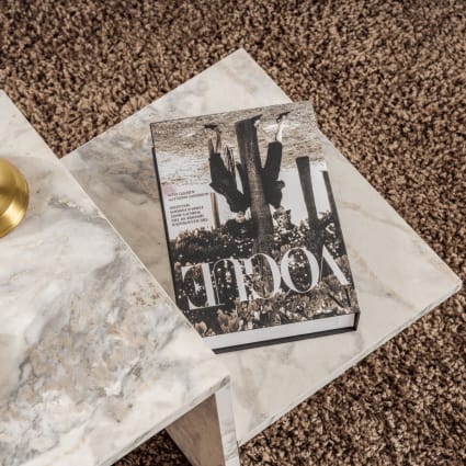 Mesa de centro de 2 niveles L80 cm - HARMONY - Efecto Mármol Harmony ...