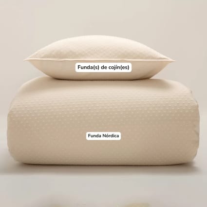 Funda nórdica Lunares 100% Algodón Beige Cama 90 cm (160 x 220 cm 1 ...