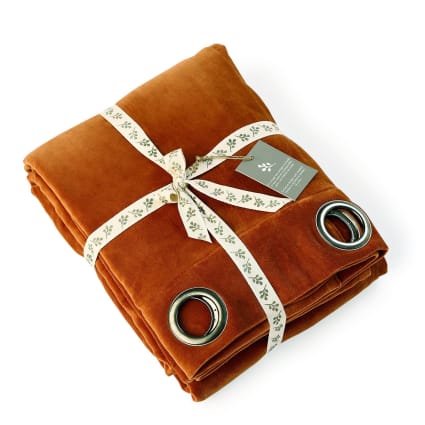 Tenda con occhielli cotone terracotta 135x260 cm Velvet | Maisons du Monde