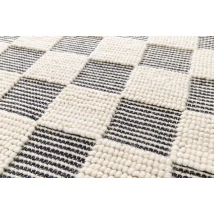 Alfombra de lana y algodón a cuadros hecha a mano 120 x 170 cm Gabin ...