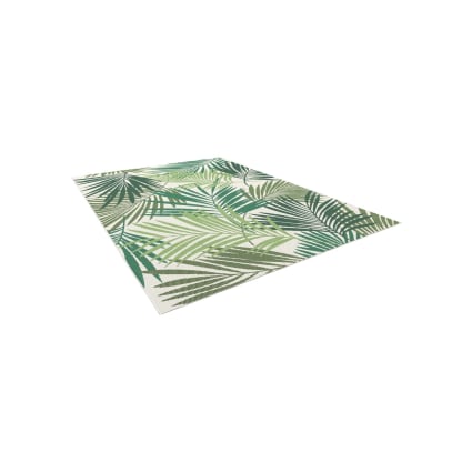 Alfombra interior-exterior con hojas de palma 140 x 200 cm Tropical ...