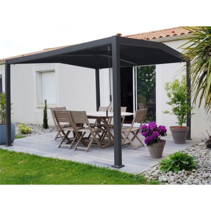 Pergola bioclimatica 8 grigio 338 x 392 x 242 cm Victoria | Maisons du ...