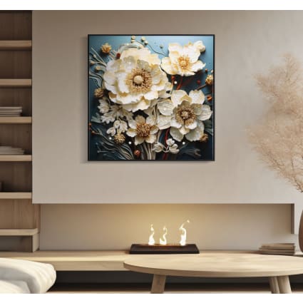 Peinture sur toile laquée avec cadre 82x4x82 cm Narcy | Maisons du Monde