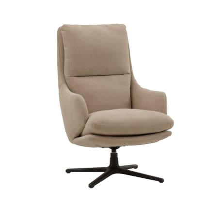 Sillón giratorio de tela beige y base de metal negro New arley ...