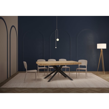 Table extensible 80x160/244 cm effet bois chêne nature Karida | Maisons ...