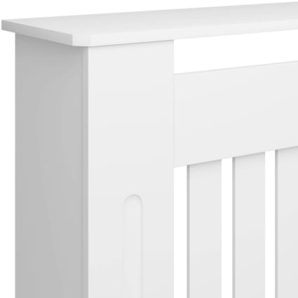 Cubierta para radiador de lamas, tablero mdf, 112 x 19 x 82 cm, blanco ...