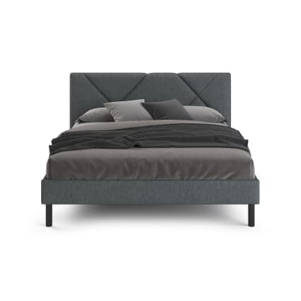 Französisches Bett aus grauem Stoff Calitri | Maisons du Monde