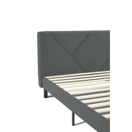 Französisches Bett aus grauem Stoff Calitri | Maisons du Monde