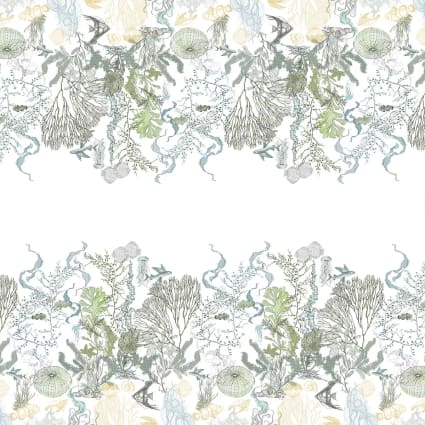 Nappe lavé lin & coton bleu 155x225 cm Balade marine verde | Maisons du ...