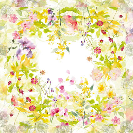 Nappe lavé lin & coton jaune 155x225 cm Souffle fleuri printemps ...