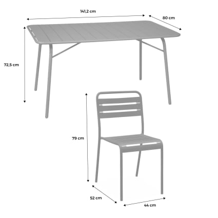 Set tavolo da giardino pieghevole in acciaio con 2 poltrone e 4 sedie ...