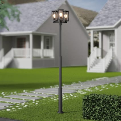 Lampadaire extérieur en Aluminium Noir Siveta | Maisons du Monde