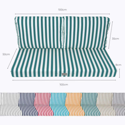 Abnehmbare Gartenkissen 100x50cm - Grüne Streifen | Maisons du Monde